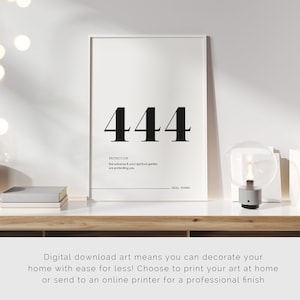 444 Angel Number • Instant Printable Wall Art Print | Digital Download ...