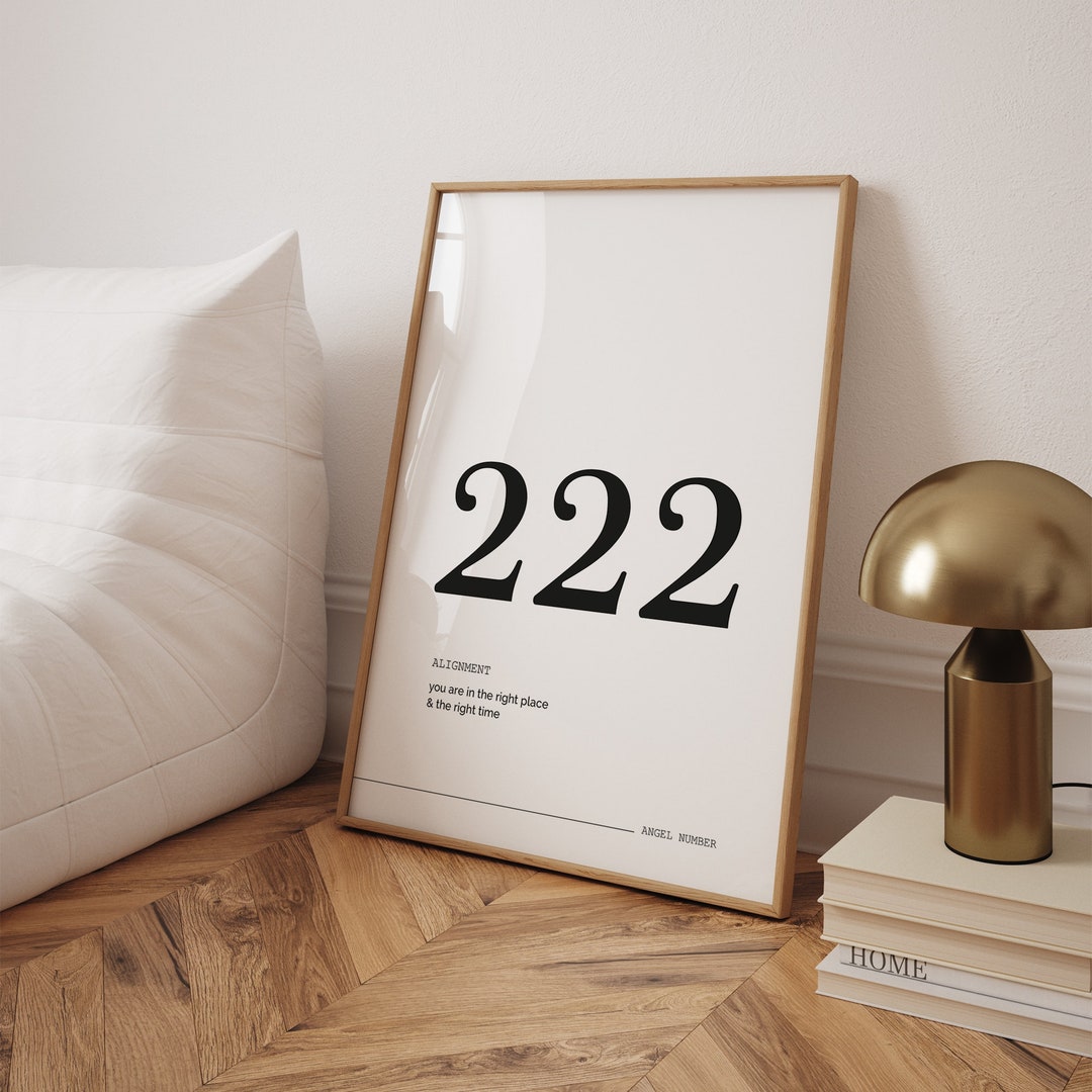 222 Angel Number • Instant Printable Wall Art Print | Digital Download ...