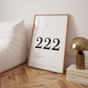 222 Angel Number Poster,angel Number Print,instant Printable Wall Art ...