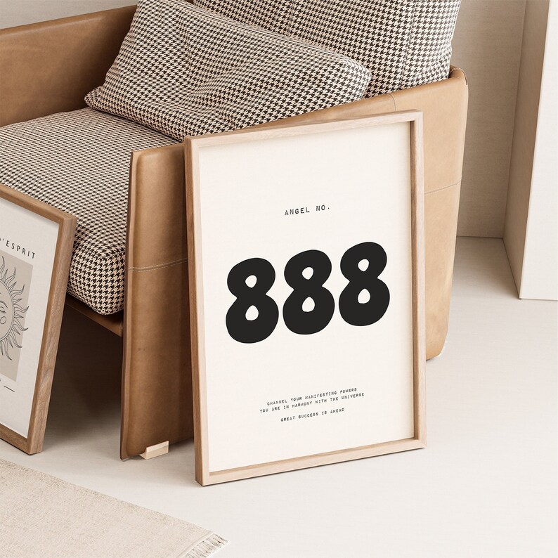 888 Angel Number Poster Print Printable Wall Art Print Digital Download ...