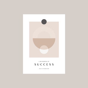 Affirmation Poster Gallery Wall Art Print Download Success Abstract ...
