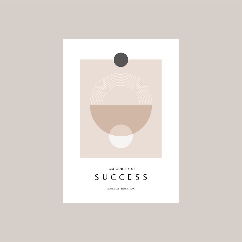 Affirmation Poster Gallery Wall Art Print Download Success Abstract ...