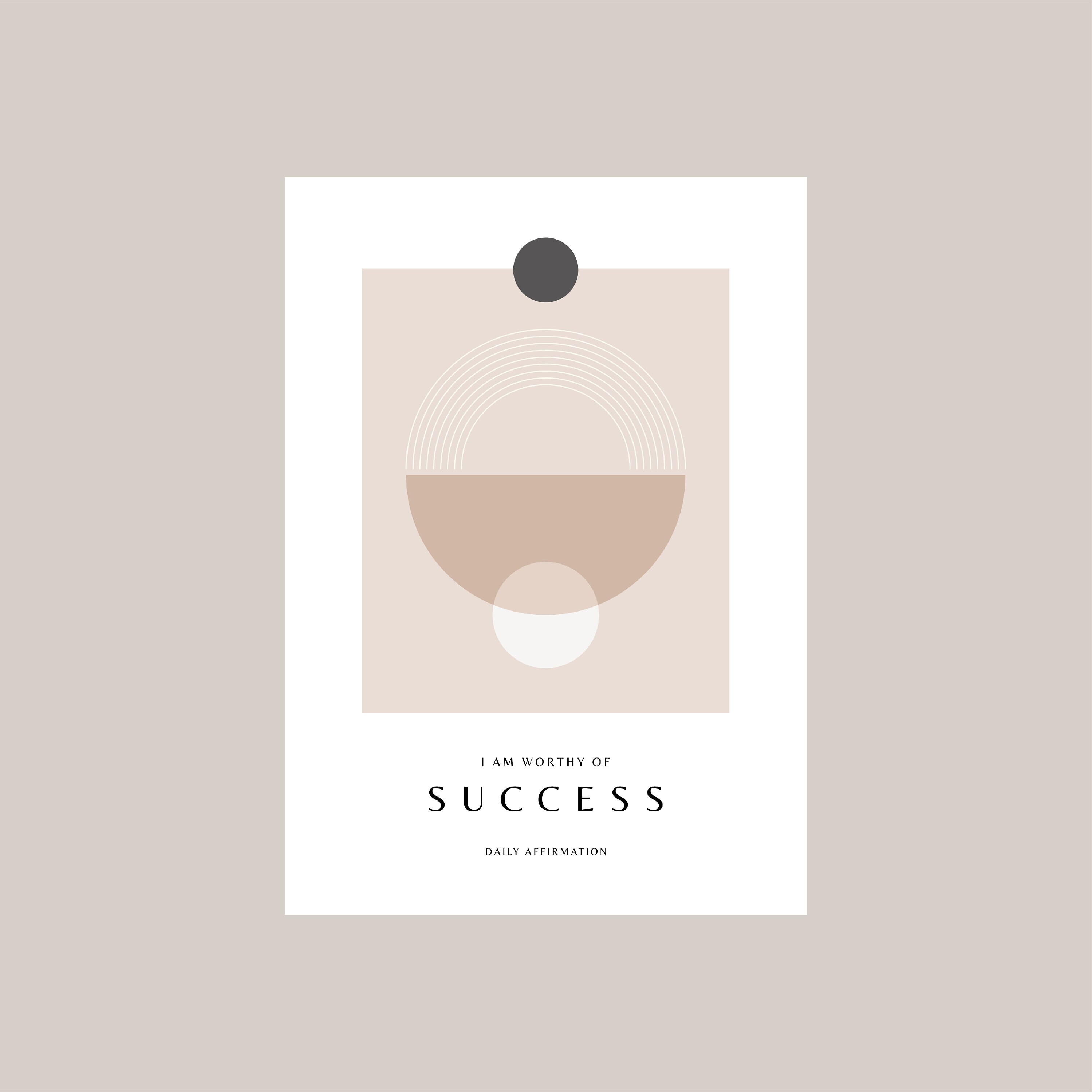 Affirmation Poster Gallery Wall Art Print Download Success Abstract ...