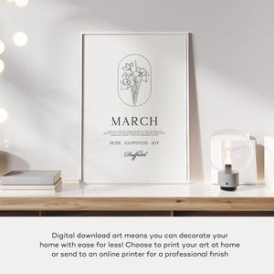 March Birth Flower Print • Birth Flower Meaning Poster, Daffodil ...