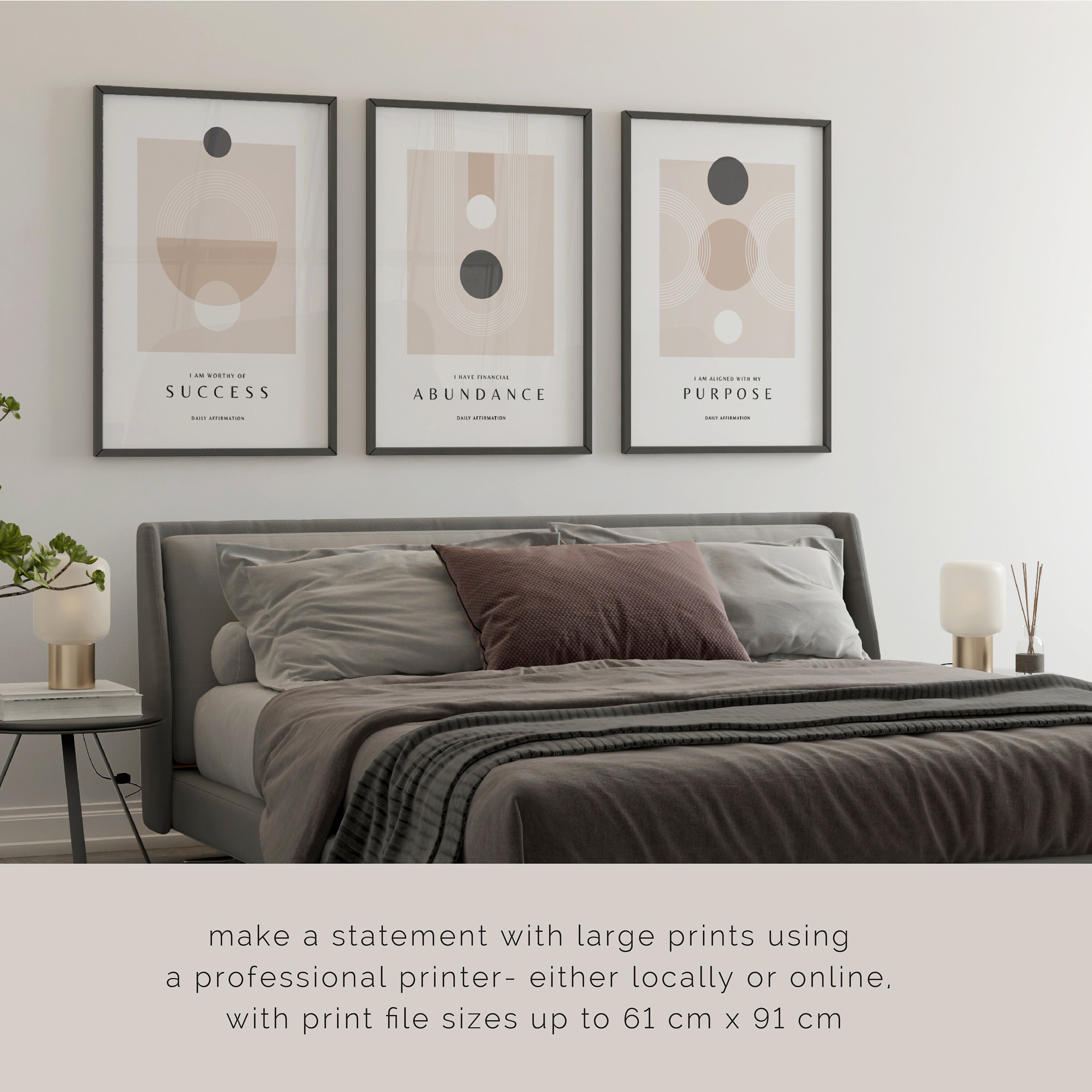 Affirmation Poster Gallery Wall Art Print Download Success Abstract ...