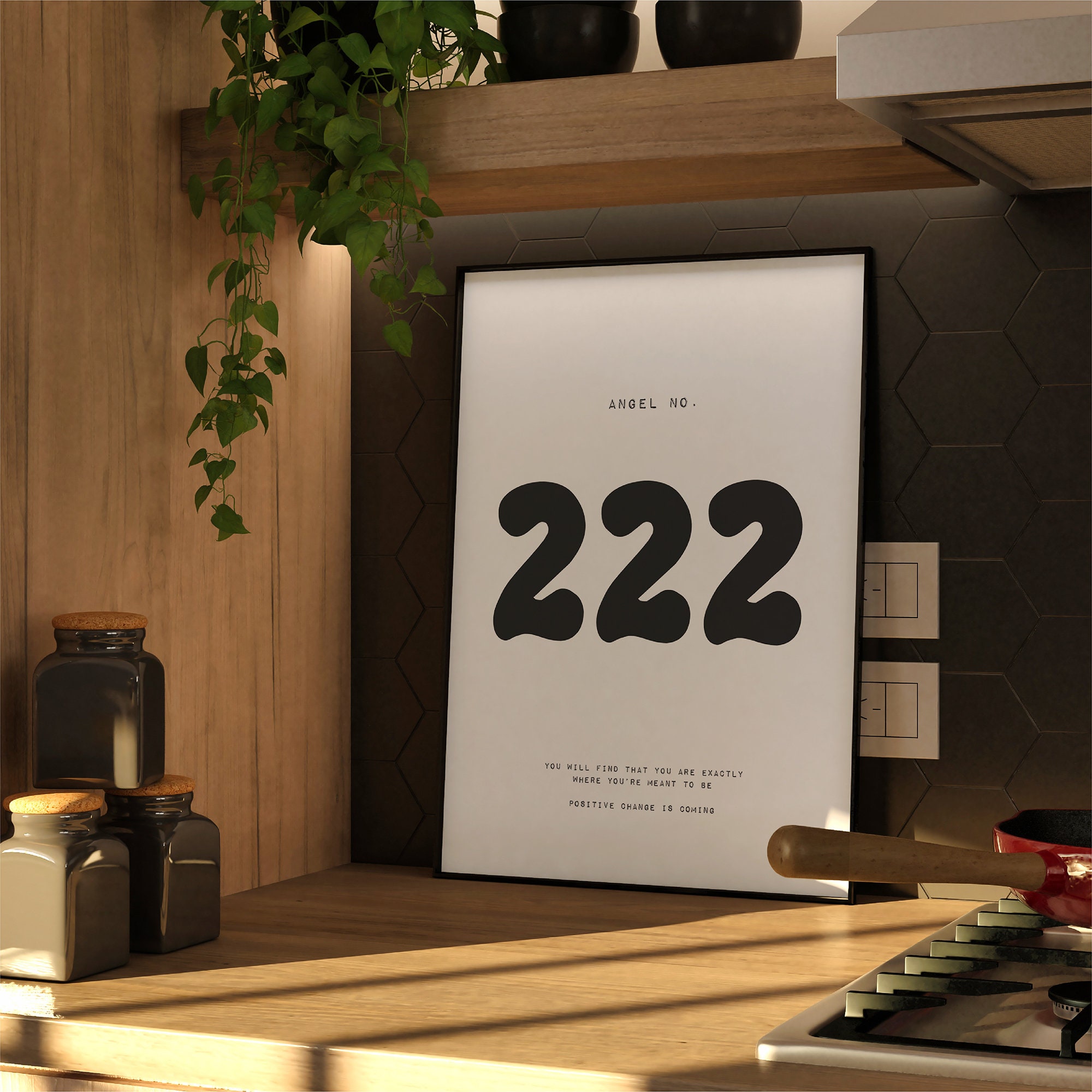222 Angel Number Instant Printable Wall Art Print Digital Download ...