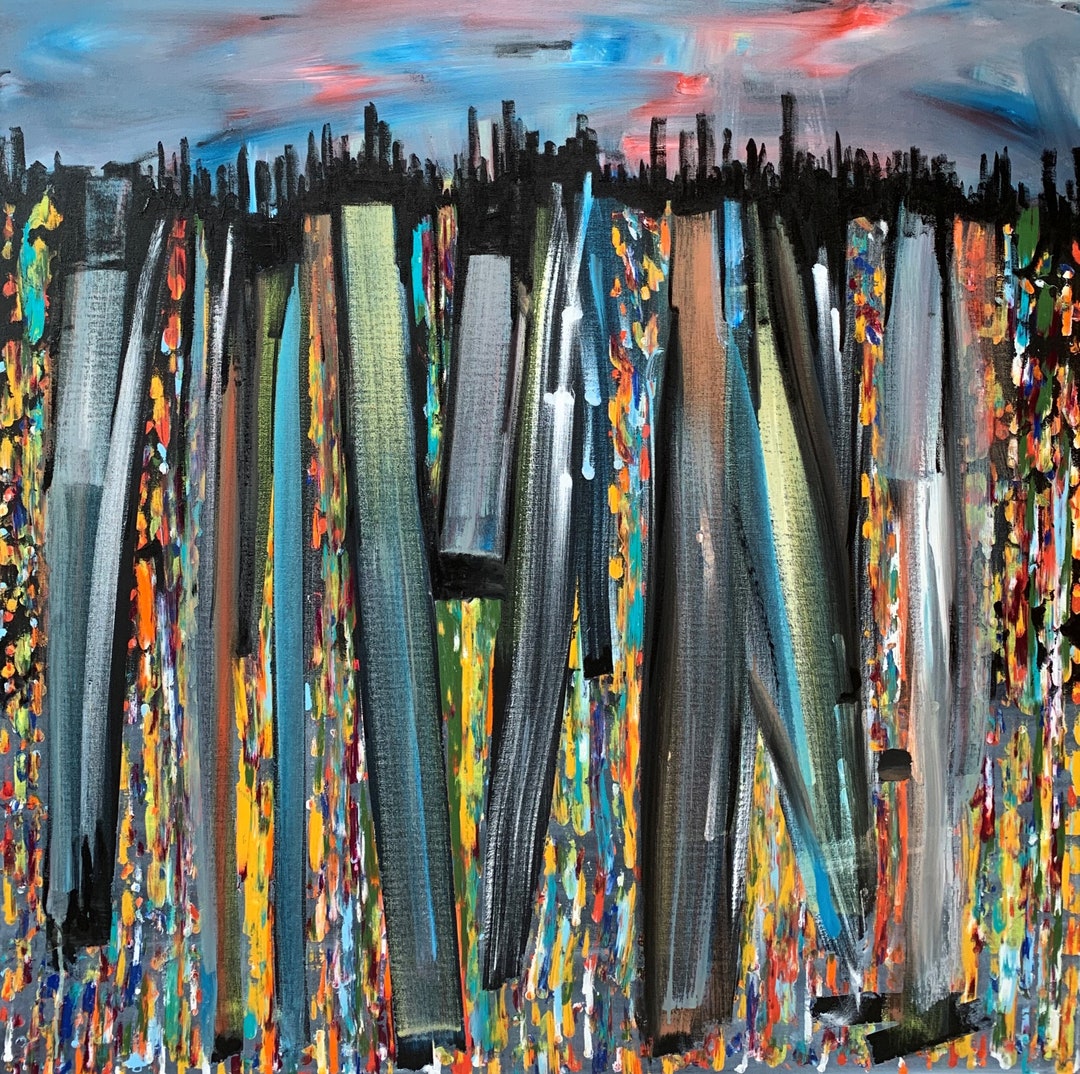 Original Artwork Abstract City Painting urban Spirit 2 by Matt Makela ...