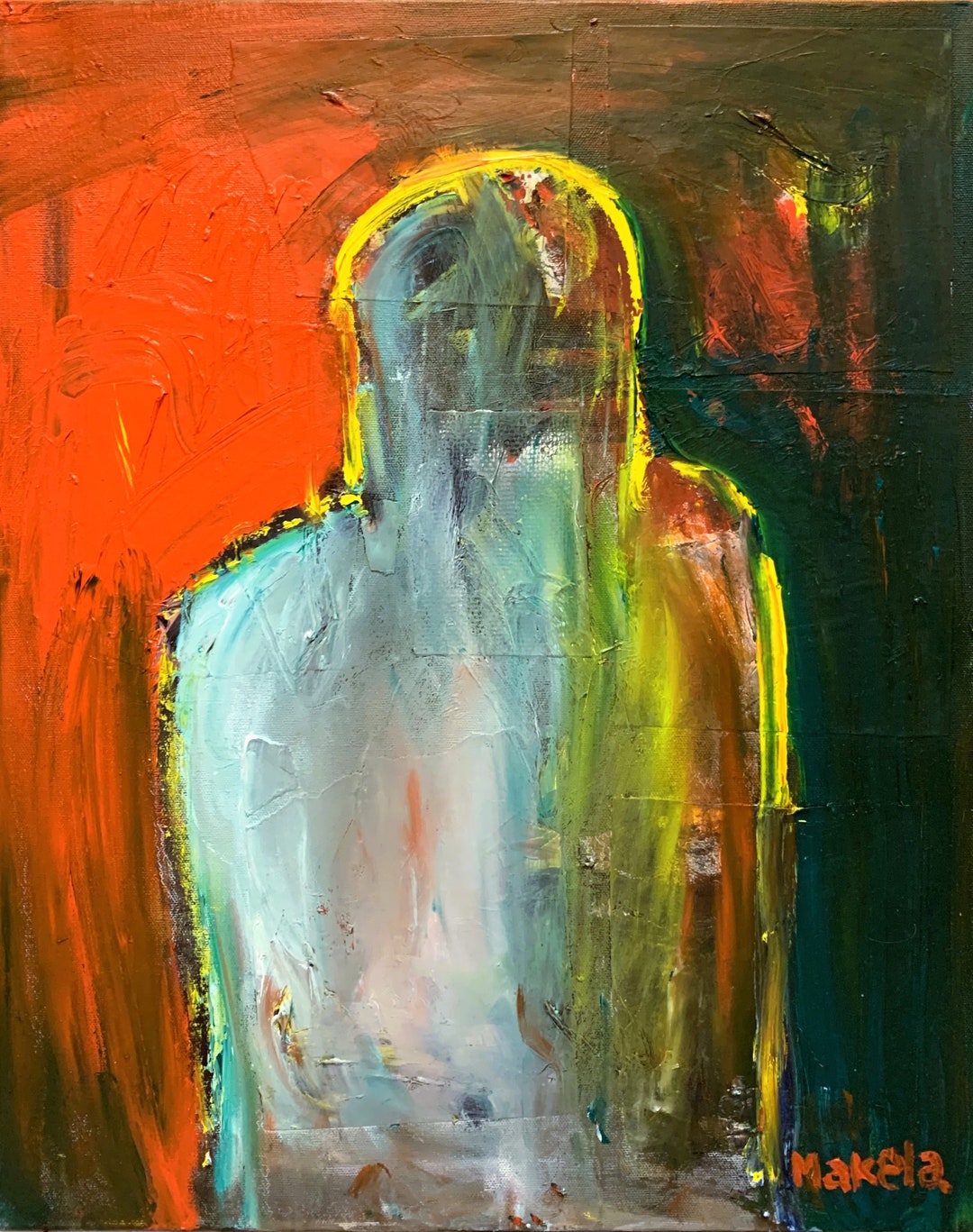 Original Artwork Abstract Painting "portrait" by Matt Makela Oil on ...