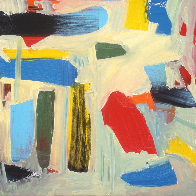 Original Artwork Abstract Painting "lemon Space" by Matt Makela Acrylic ...