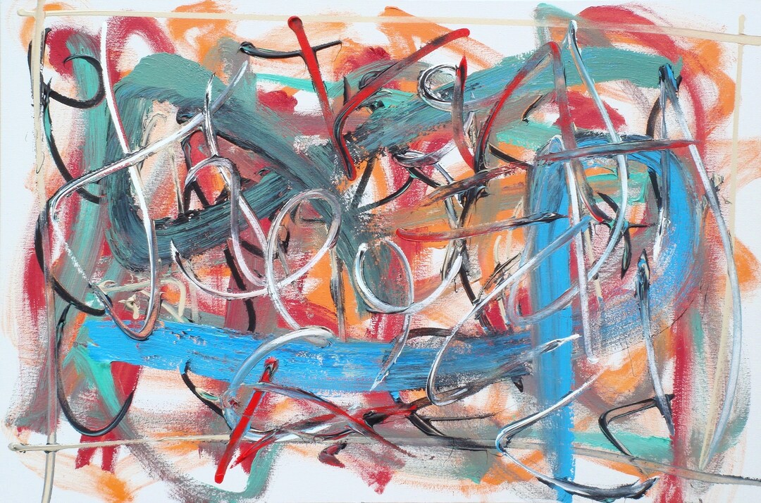 Original Artwork Abstract Painting "oakland Ave" by Matt Makela Acrylic ...