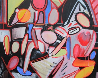 Original Artwork Abstract Painting "portrait" by Matt Makela Oil on ...