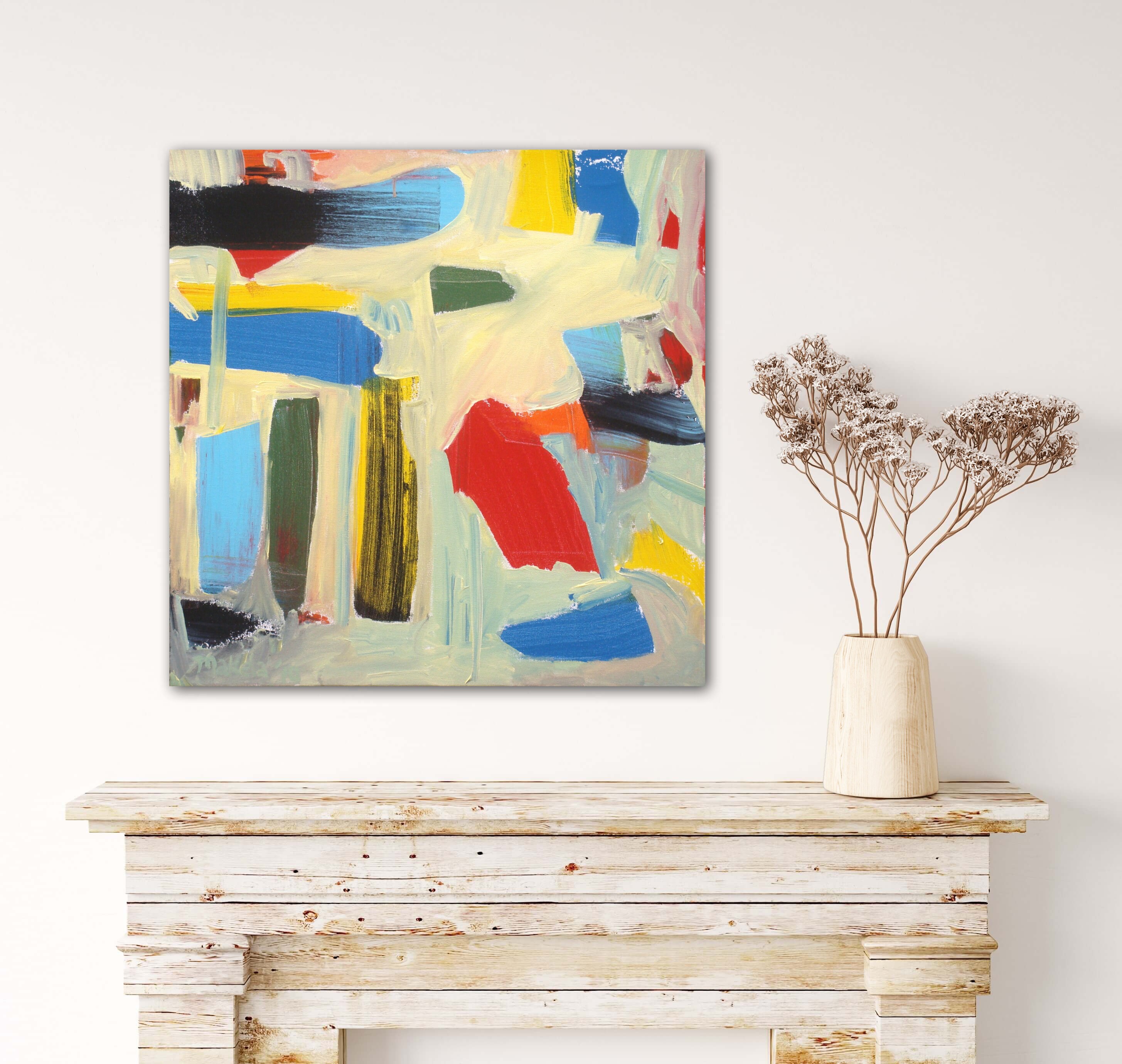 Original Artwork Abstract Painting "lemon Space" by Matt Makela Acrylic ...