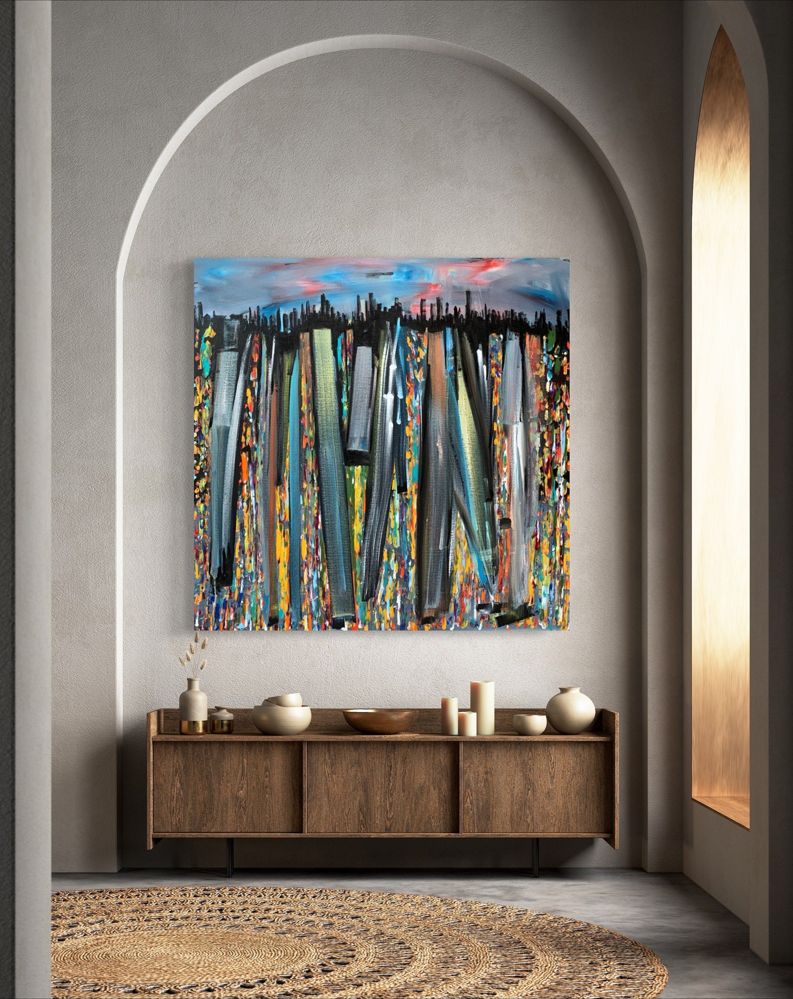 Original Artwork Abstract City Painting urban Spirit 2 by Matt Makela ...