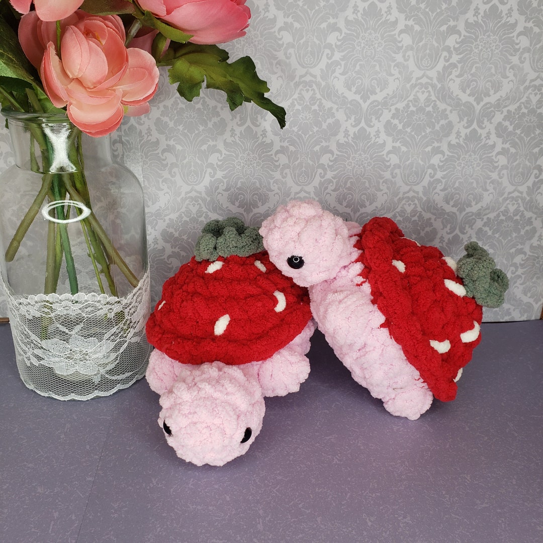 Strawberry Baby Turtle Crochet Plushy Amigurumi Strawberry Turtle ...