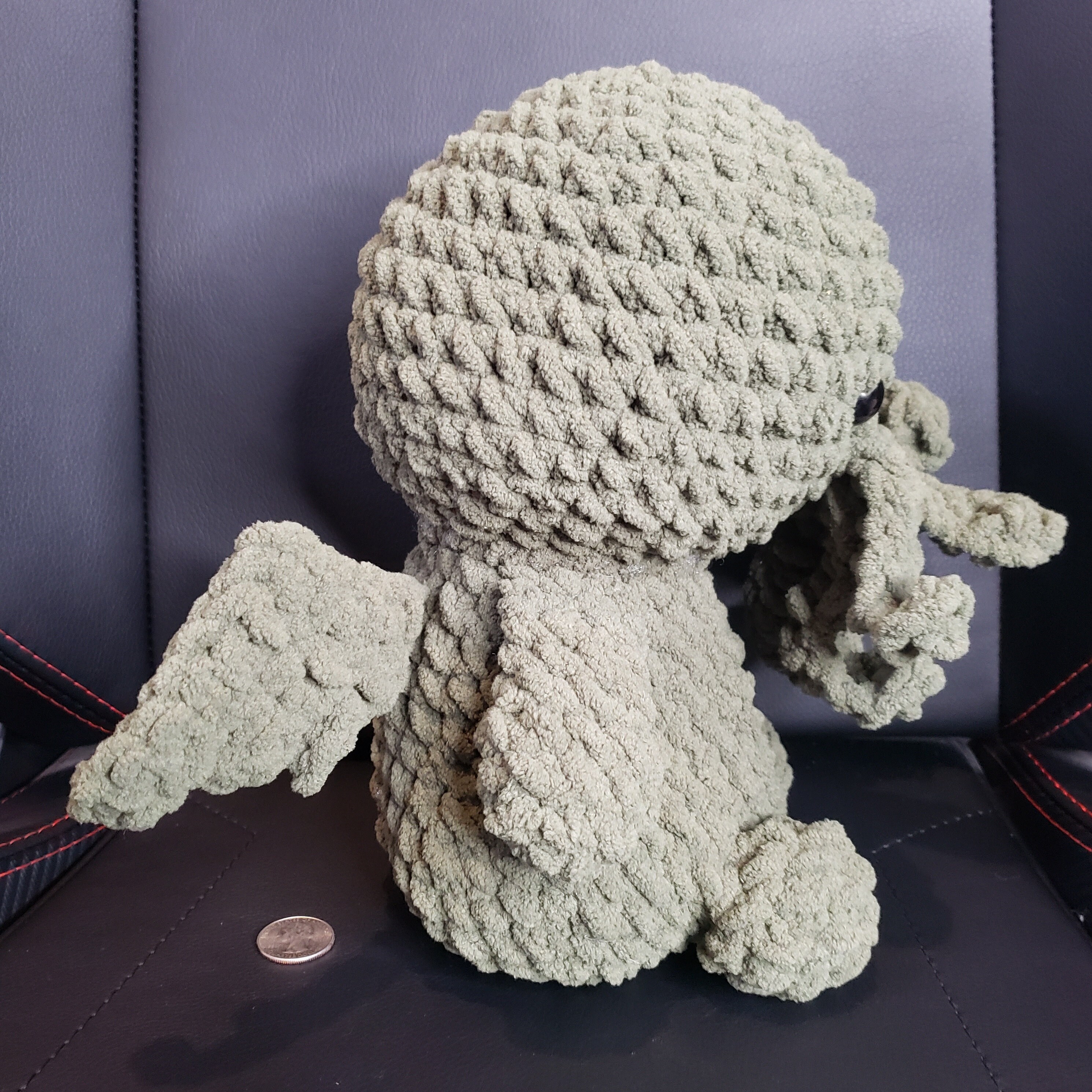 Plushy Cthulhu Olive Green Yarn - Cryptid Crochet Toy - Plush Yarn ...