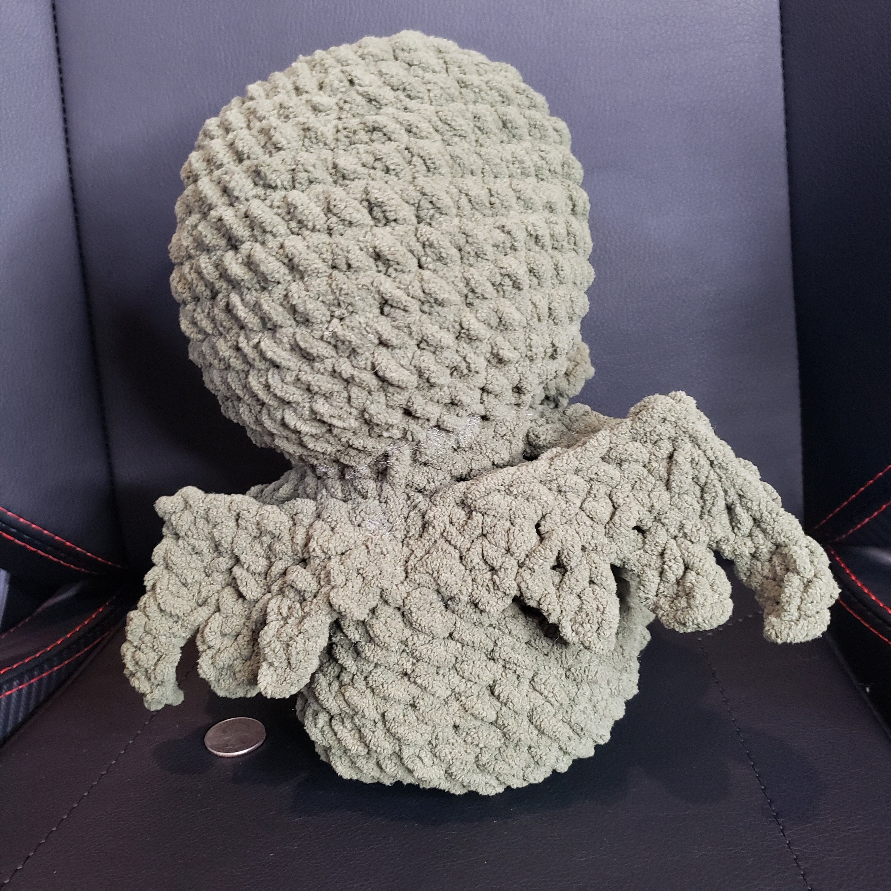 Plushy Cthulhu Olive Green Yarn - Cryptid Crochet Toy - Plush Yarn ...