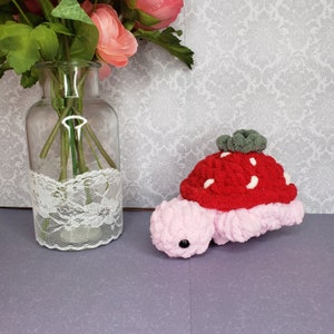 Strawberry Baby Turtle Crochet Plushy Amigurumi Strawberry Turtle ...
