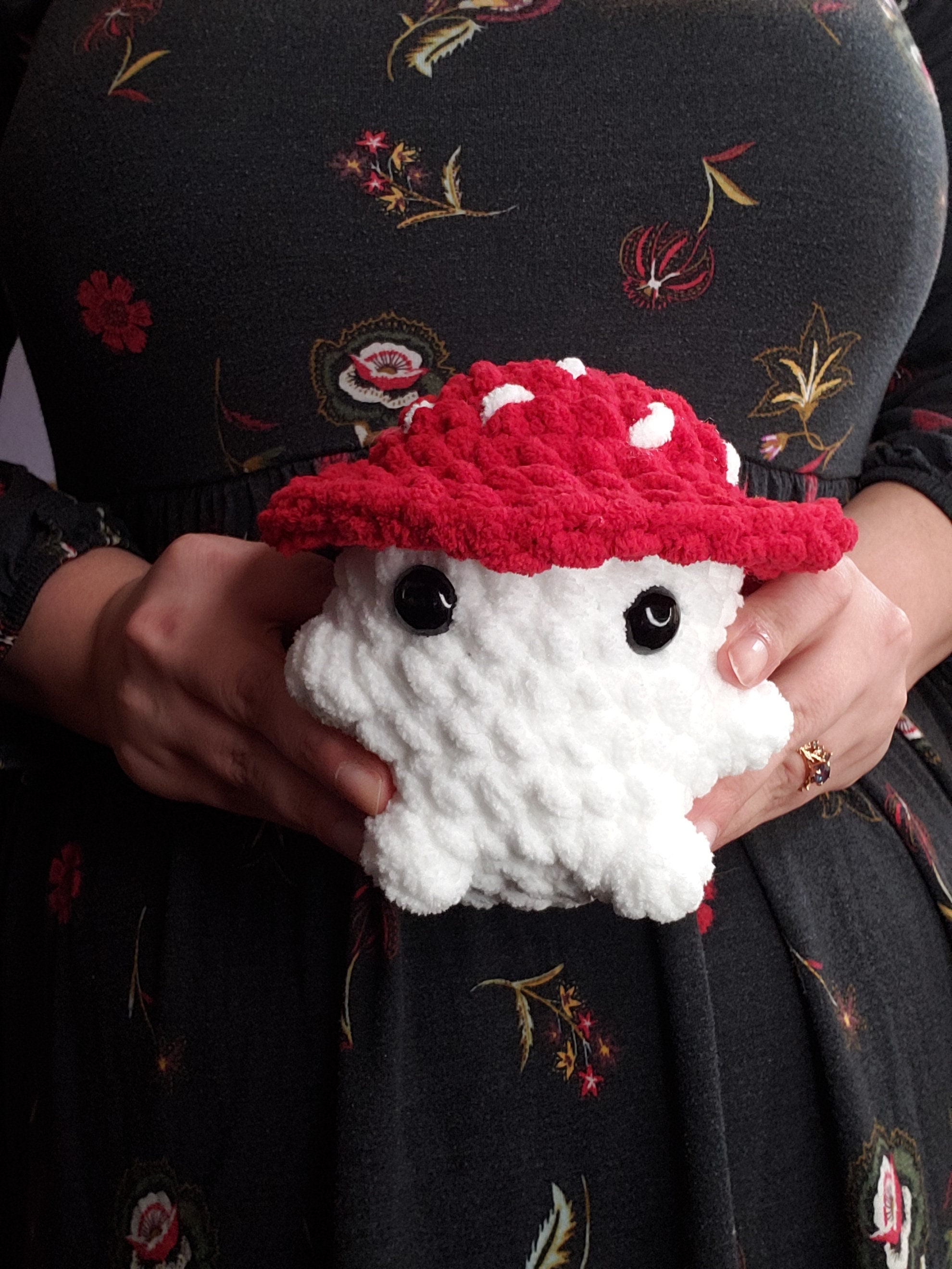 Crochet Mushroom Plush: Red Toadstool Pal - Handmade Whimsical Decor - Etsy