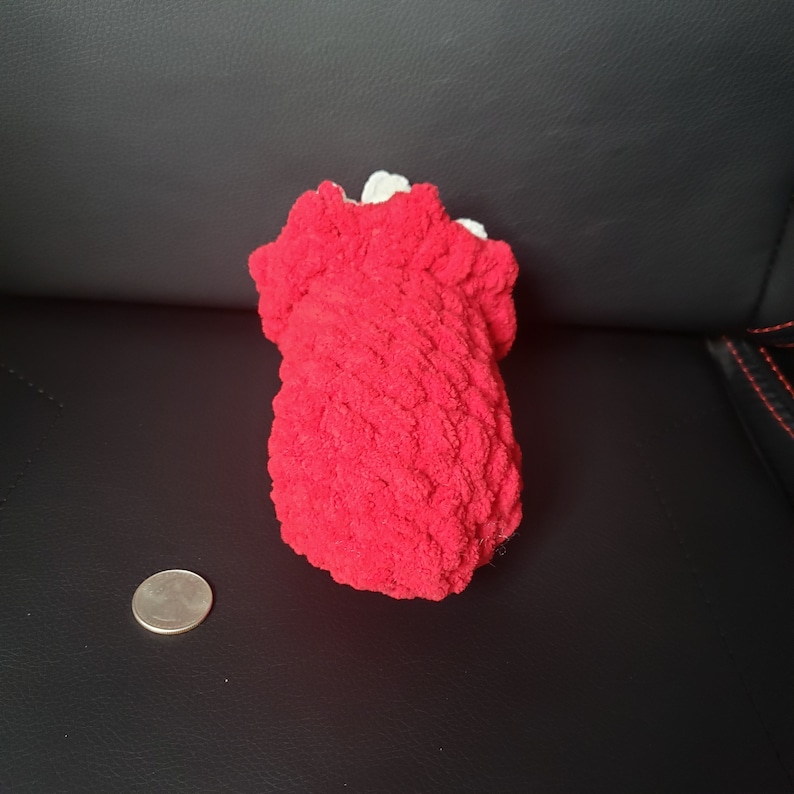 Red Crochet Triceratops Plush: Handmade Dino Stuffy - Etsy