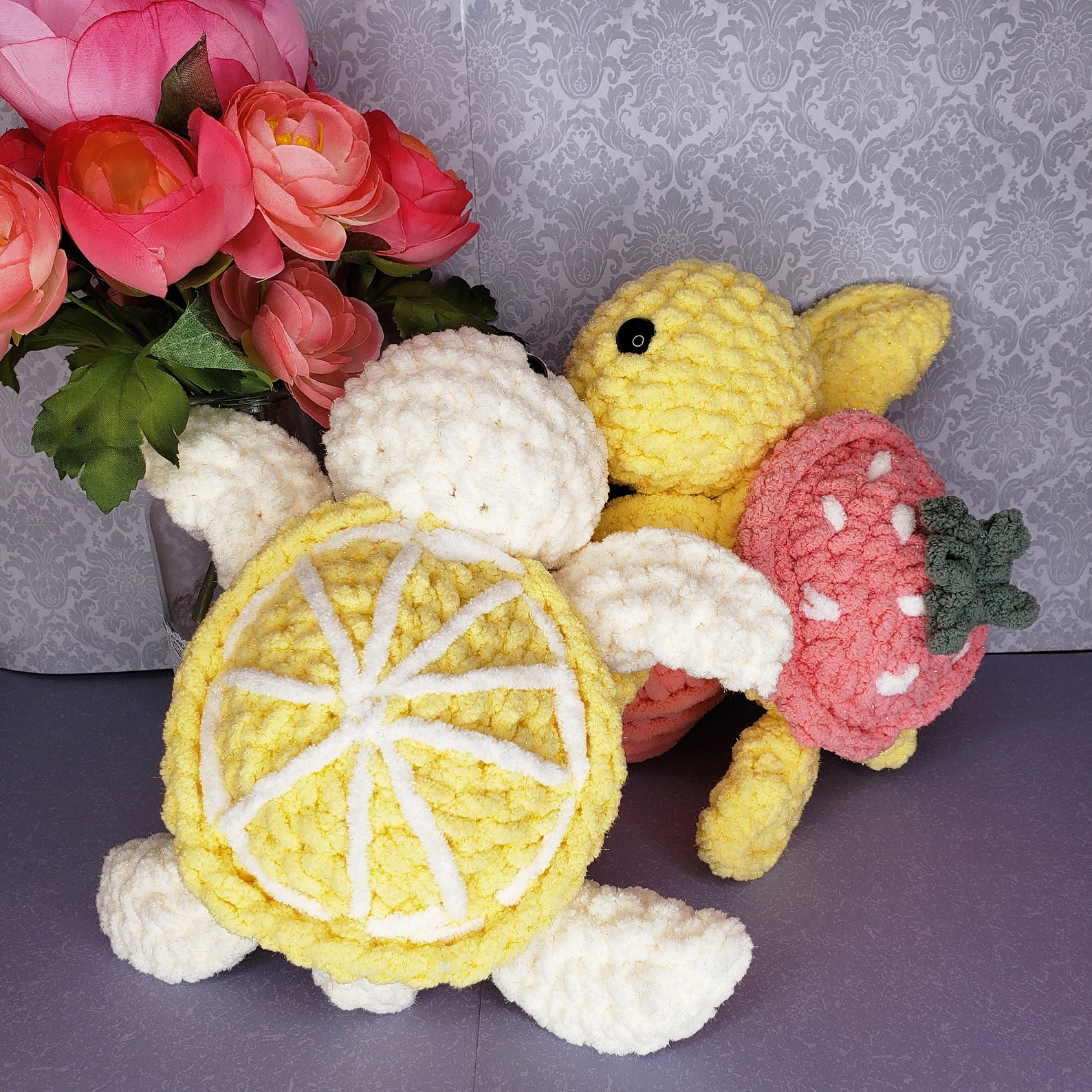 Strawberry Sea Turtle Lemon Sea Turtle Pink and Yellow - Etsy