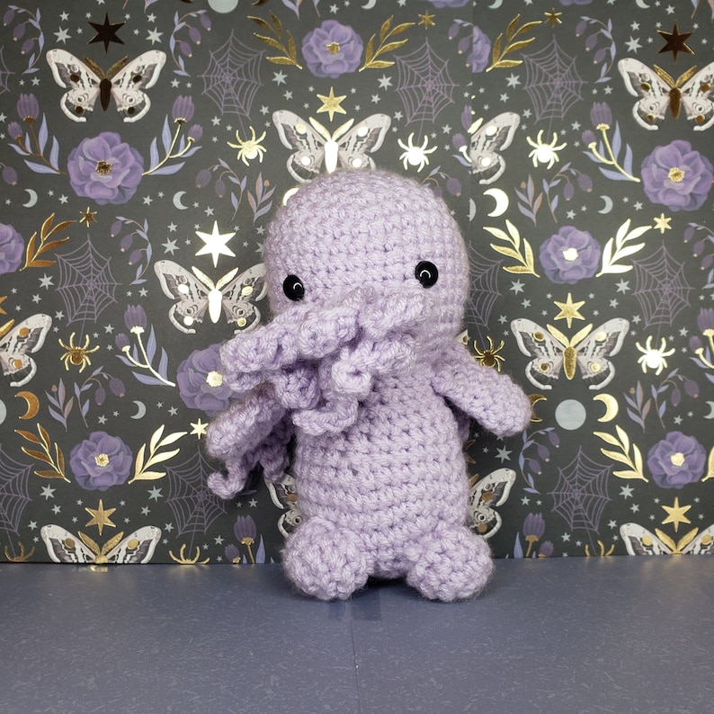 Cthulhu Crochet Toy Hand Made Cryptid Doll Gift for Goths Ombre Yarn ...