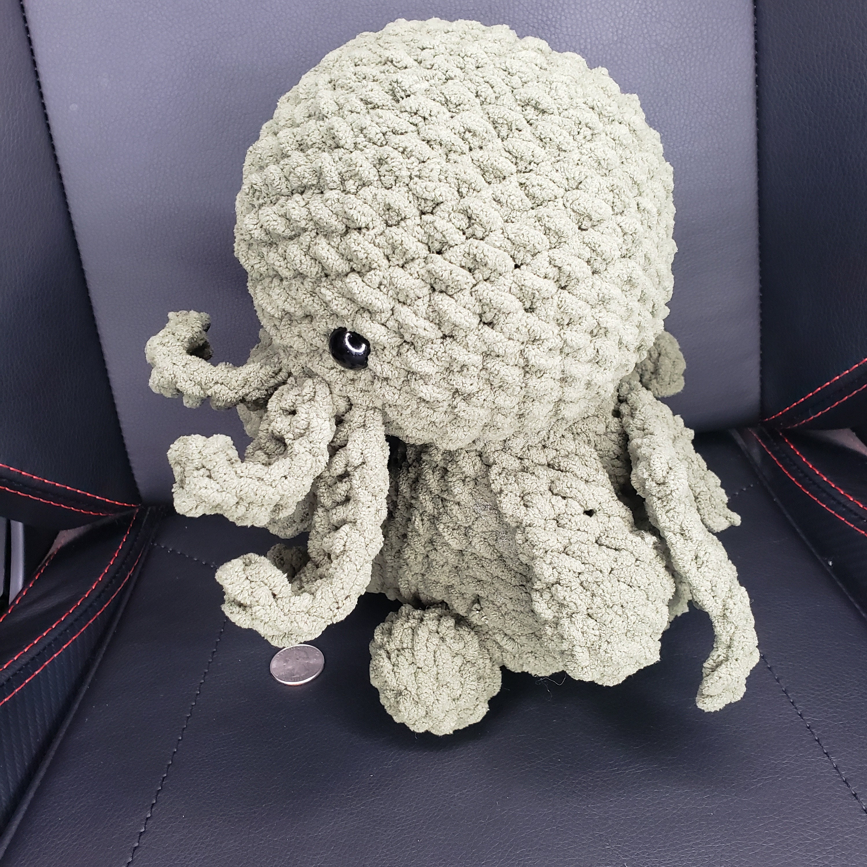 Plushy Cthulhu Olive Green Yarn Cryptid Crochet Toy Plush Yarn Cthulhu ...