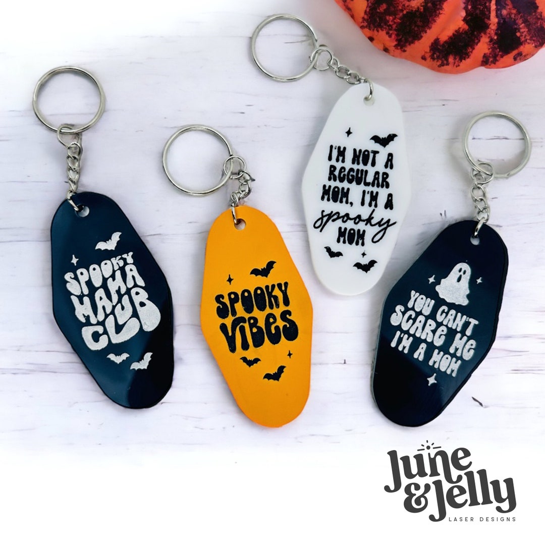 Halloween Spooky Mama Funny Keychains | Laser Glowforge SVG File - Etsy