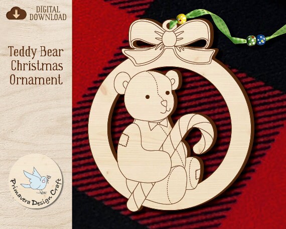 Personalized Christmas Ornament Teddy Bear SVG Baby's - Etsy