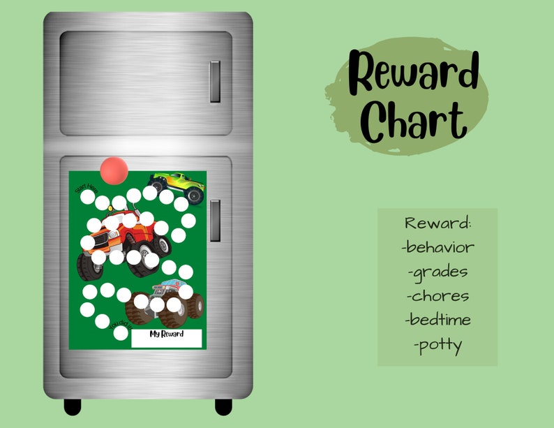 Printable Monster Truck Reward Chart | Monster Truck Behavior Chart ...