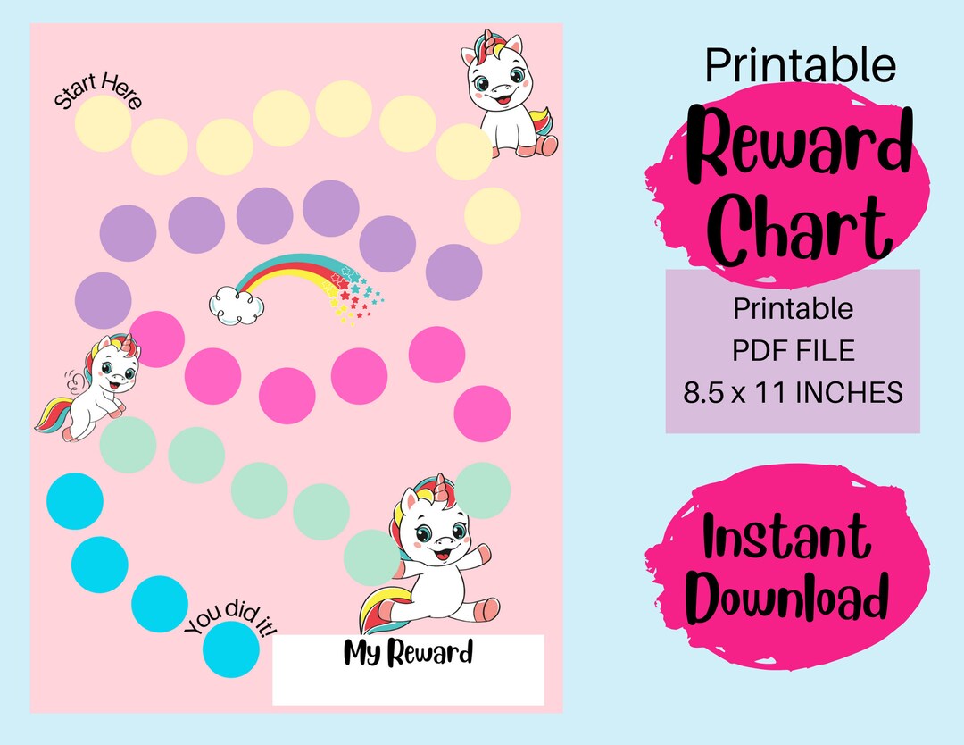 Printable Unicorn Reward Chart | Unicorn Behavior Chart | Routine Chart ...