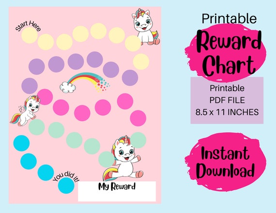 Printable Unicorn Reward Chart Unicorn Behavior Chart - Etsy
