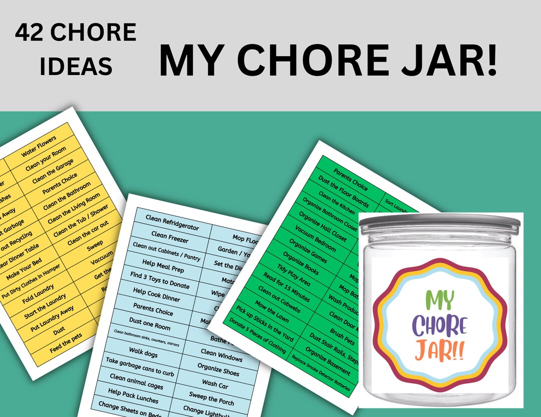 42 Chore Jar Cards | Chore Cards for Kids | Learning Responsibility ...