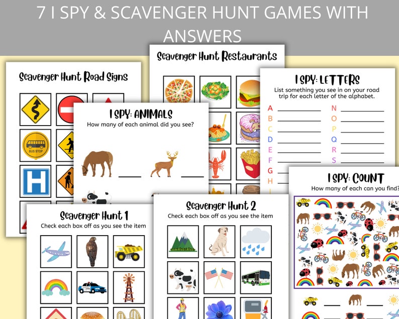 Road Trip Activity Printable | Travel Kid Games Bundle | Summer ...