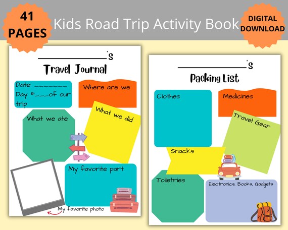 Road Trip Activity Printable Travel Kid Games Bundle - Etsy