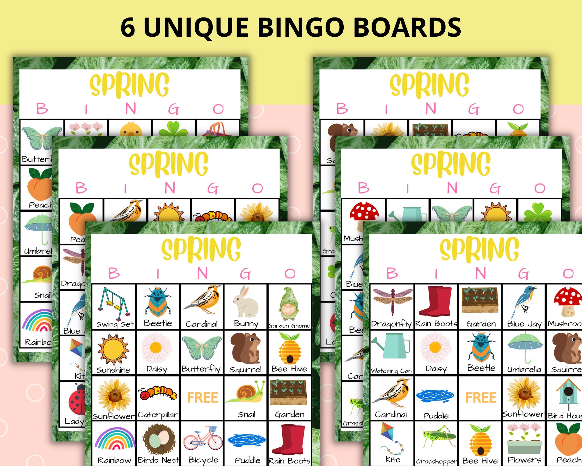 Spring Bingo Printable, Cards and Markers; Summer Activity; Kids Travel ...