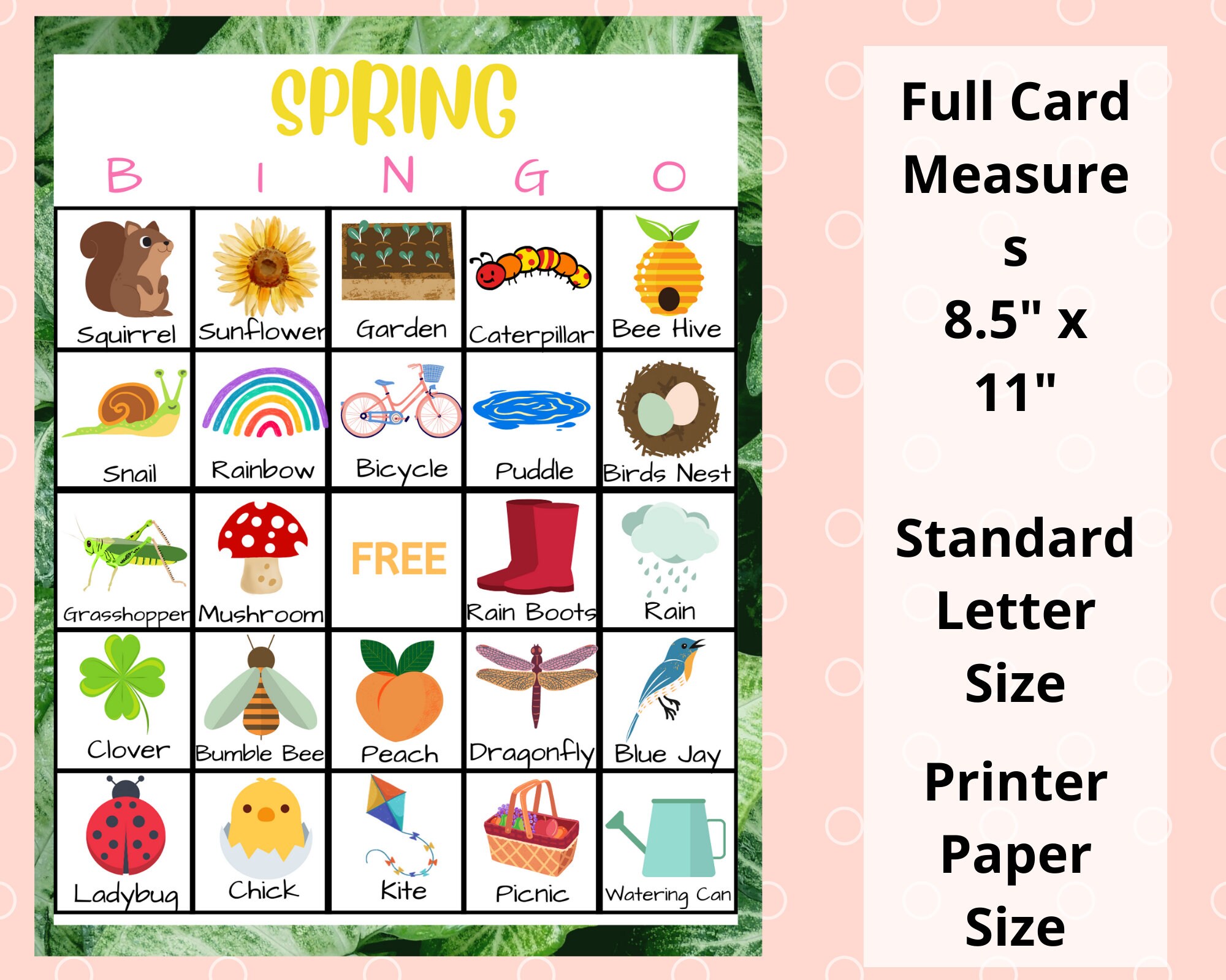 Spring Bingo Printable, Cards and Markers; Summer Activity; Kids Travel ...
