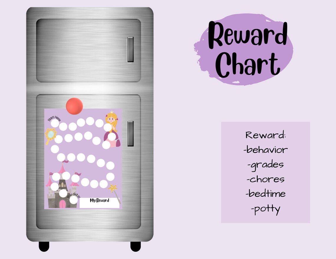 Printable Princess Reward Chart | Princess Behavior Chart | Routine ...