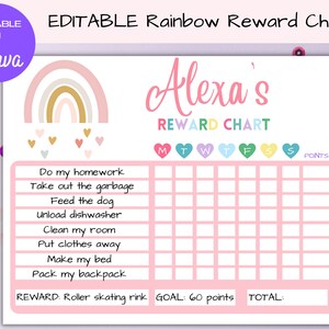 Printable Rainbow Chore Chart | Rainbow Behavior Chart | Routine Chart ...