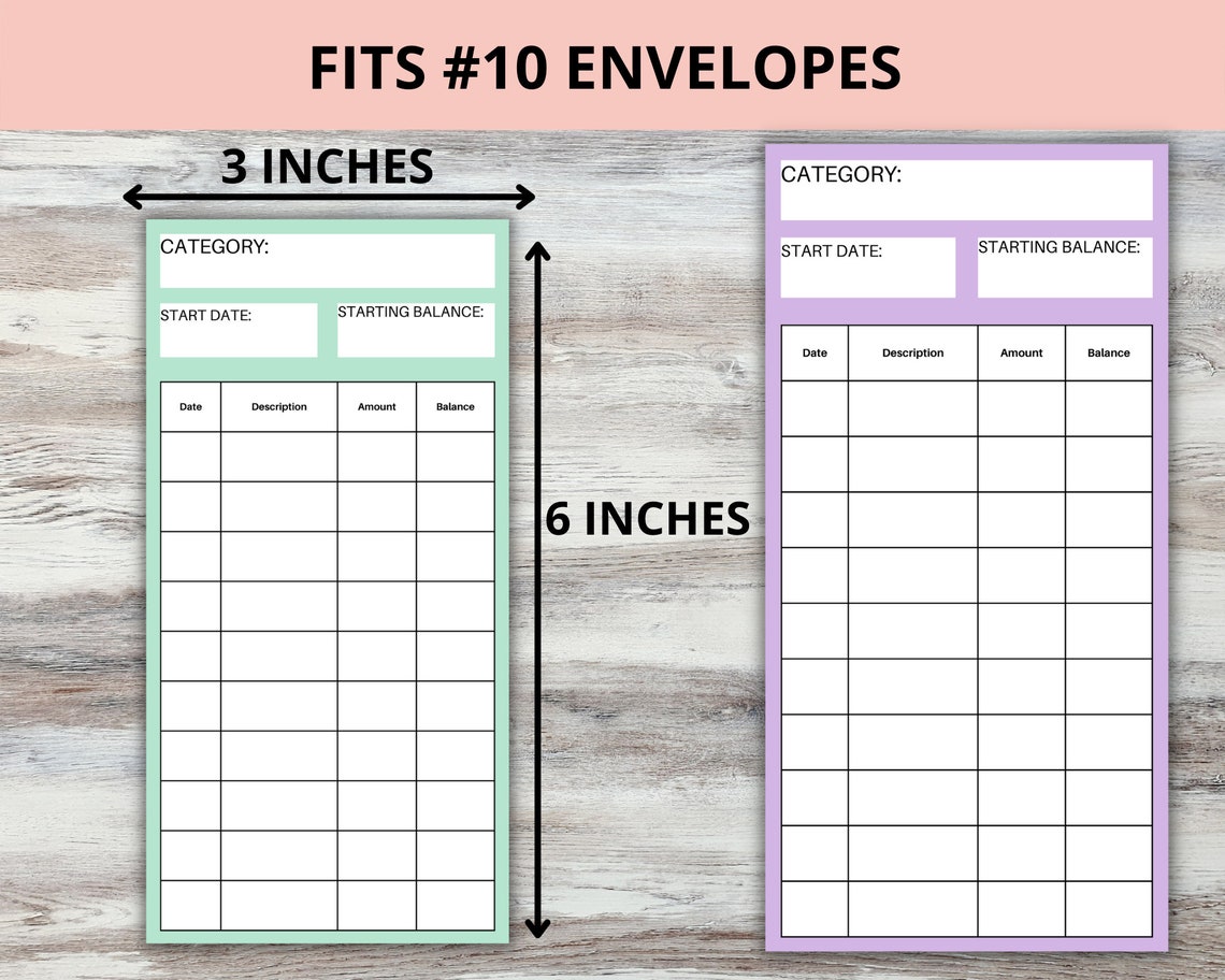 PRINTABLE Cash Envelope Insert, Cash Envelop Tracker, Money Tracker ...