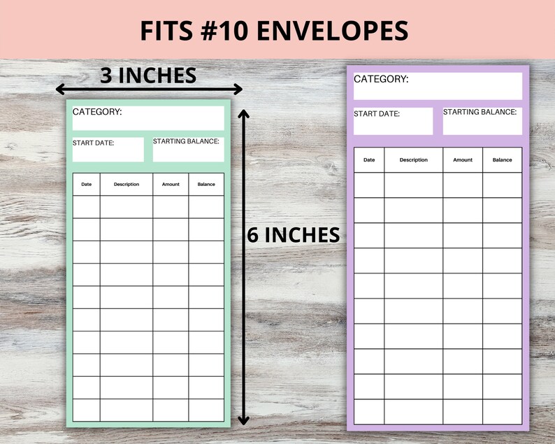 PRINTABLE Cash Envelope Insert, Cash Envelop Tracker, Money Tracker ...