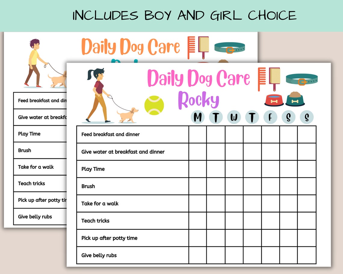 Dog Care Printable Planner, Dog Care Tracker, Puppy Feeding Schedule ...