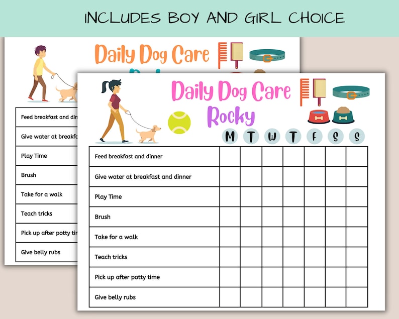 Dog Care Printable Planner, Dog Care Tracker, Puppy Feeding Schedule ...