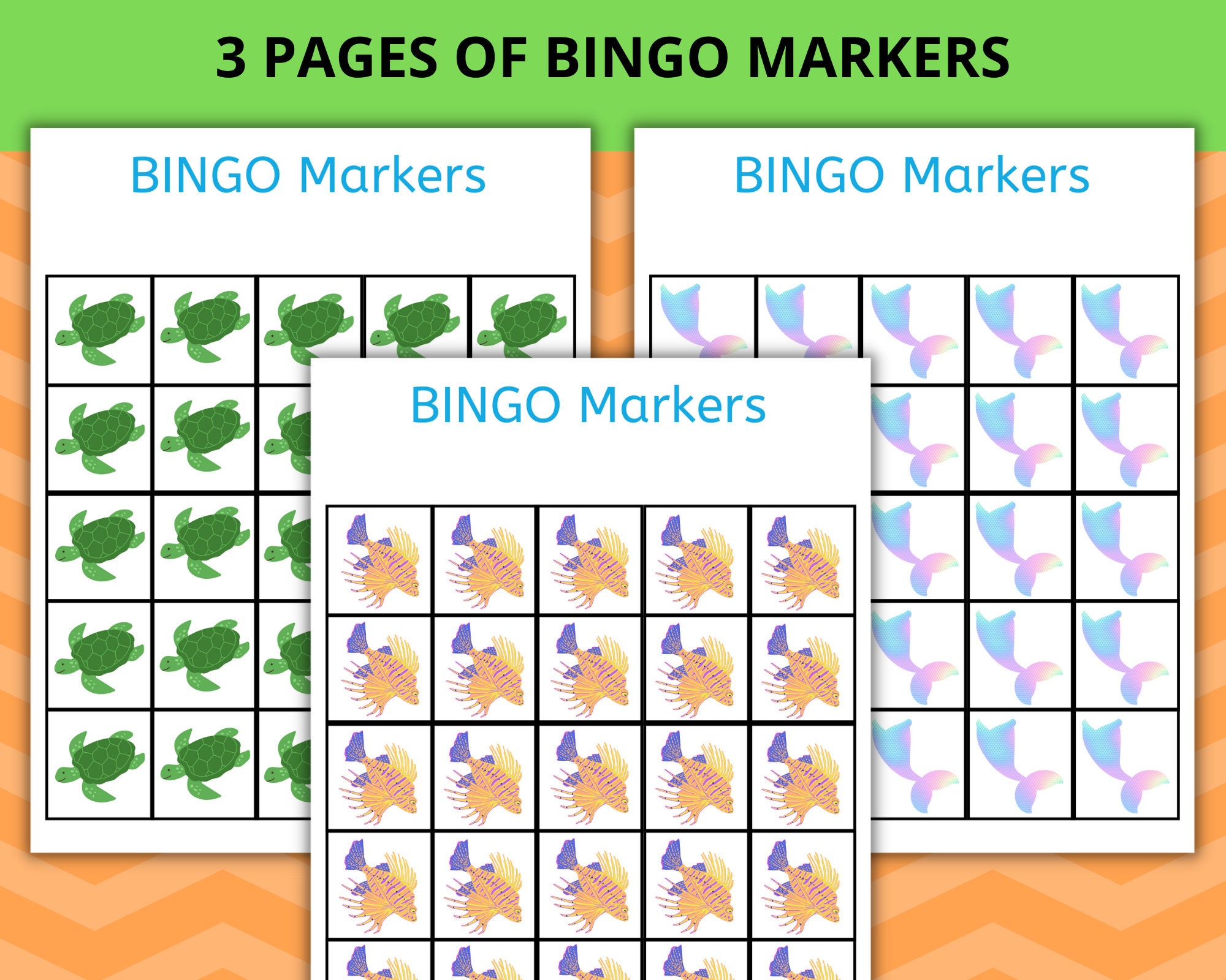 OCEAN Bingo Printable, Cards and Markers; Summer Activity; Kids Travel ...