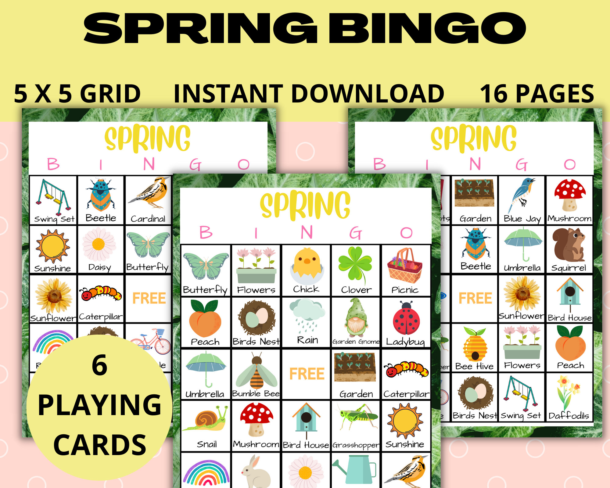 Spring Bingo Printable, Cards and Markers; Summer Activity; Kids Travel ...