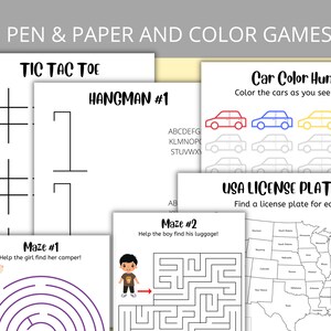 Road Trip Activity Printable | Travel Kid Games Bundle | Summer ...