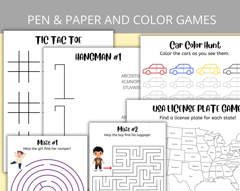 Road Trip Activity Printable | Travel Kid Games Bundle | Summer ...