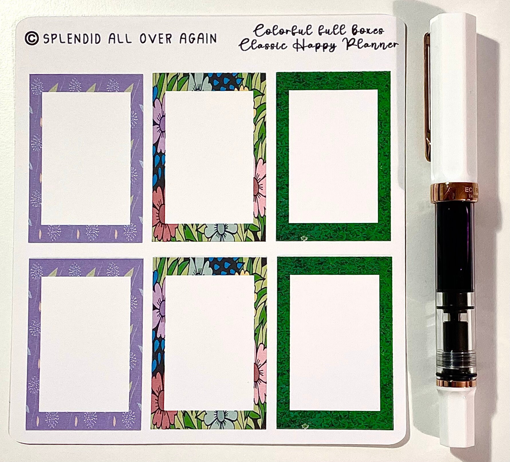 Colorful Full Boxes for Classic Happy Planner - Etsy