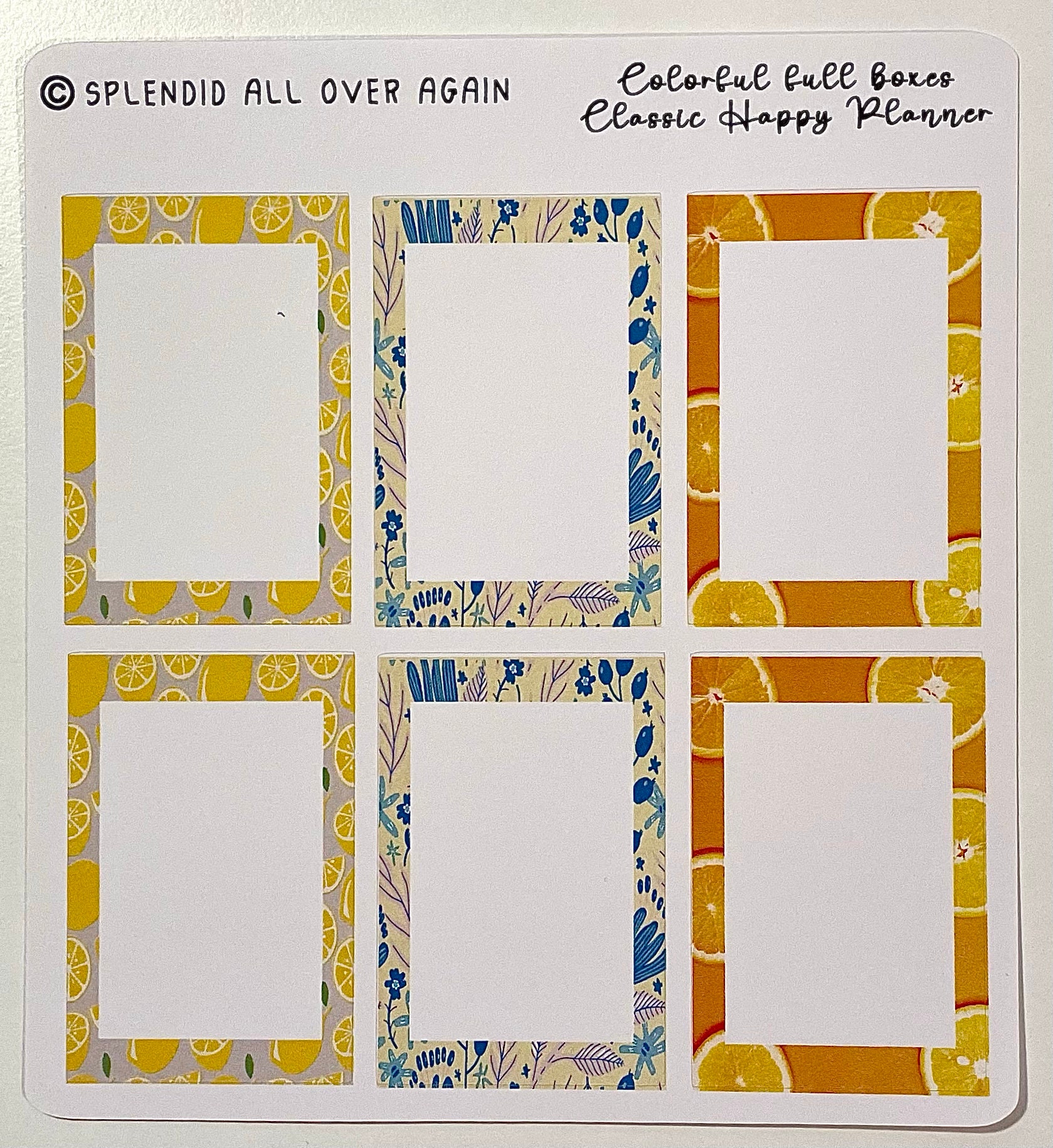 Colorful Full Boxes for Classic Happy Planner - Etsy