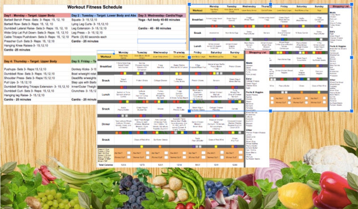 Weekly Container Diet & Exercise Plan - Etsy