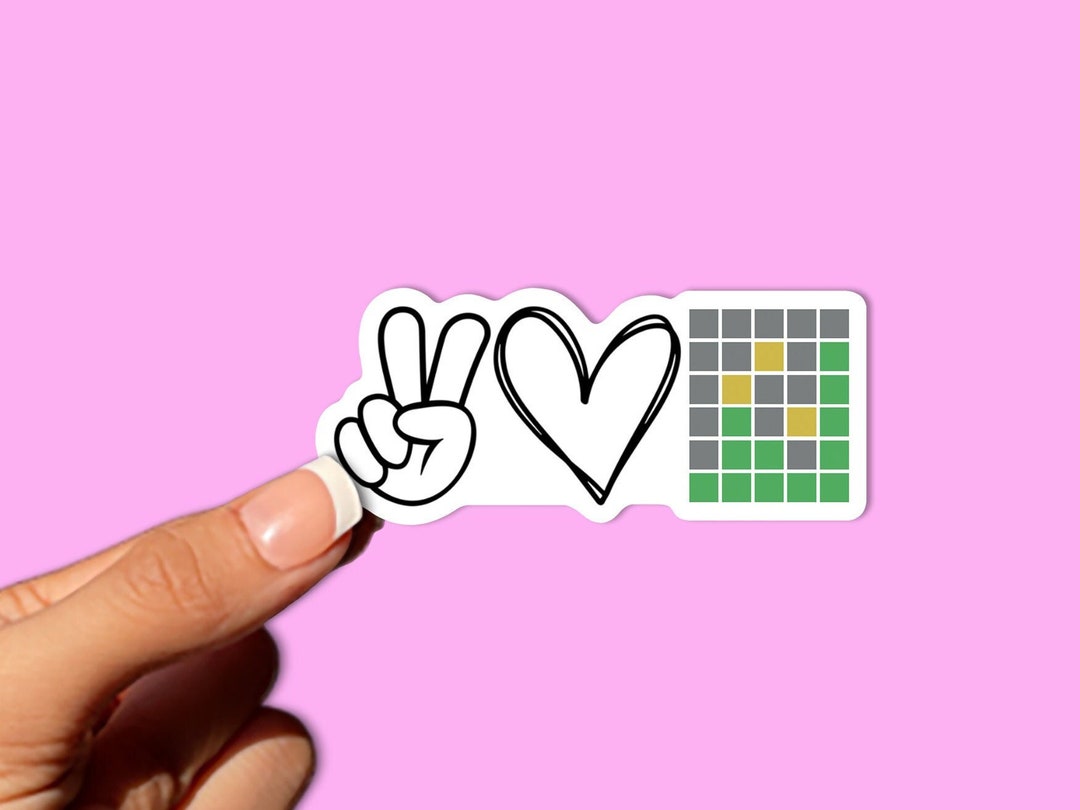 Peace Love Wordle Wordle Sticker Funny Wordle Sticker - Etsy